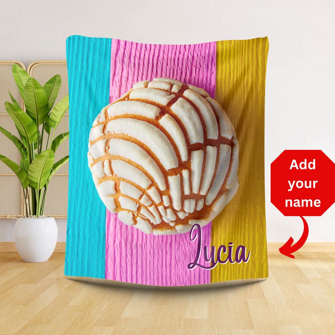 Concha Mexican Pan Dulce Custom Gift Plush Throw Blanket Personalized ...