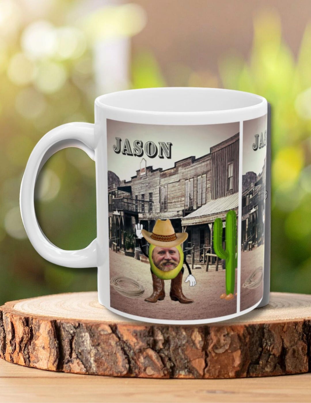 Custom Cowboy Avocado Mug With Photo & Name, Funny Personalized Western ...