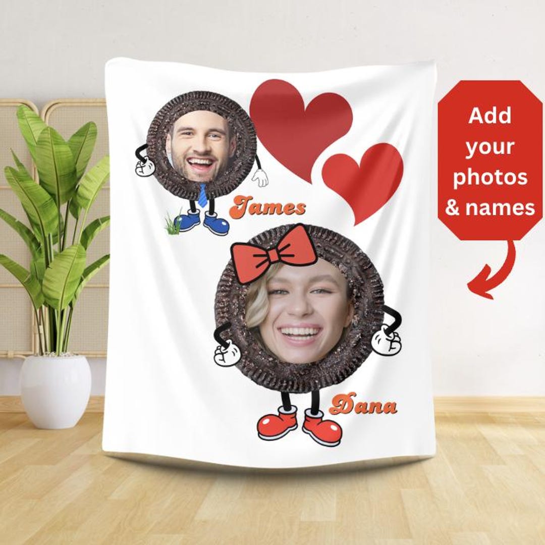 Oreo Cookies Custom Gift Plush Throw Blanket Personalized Gift for Her ...