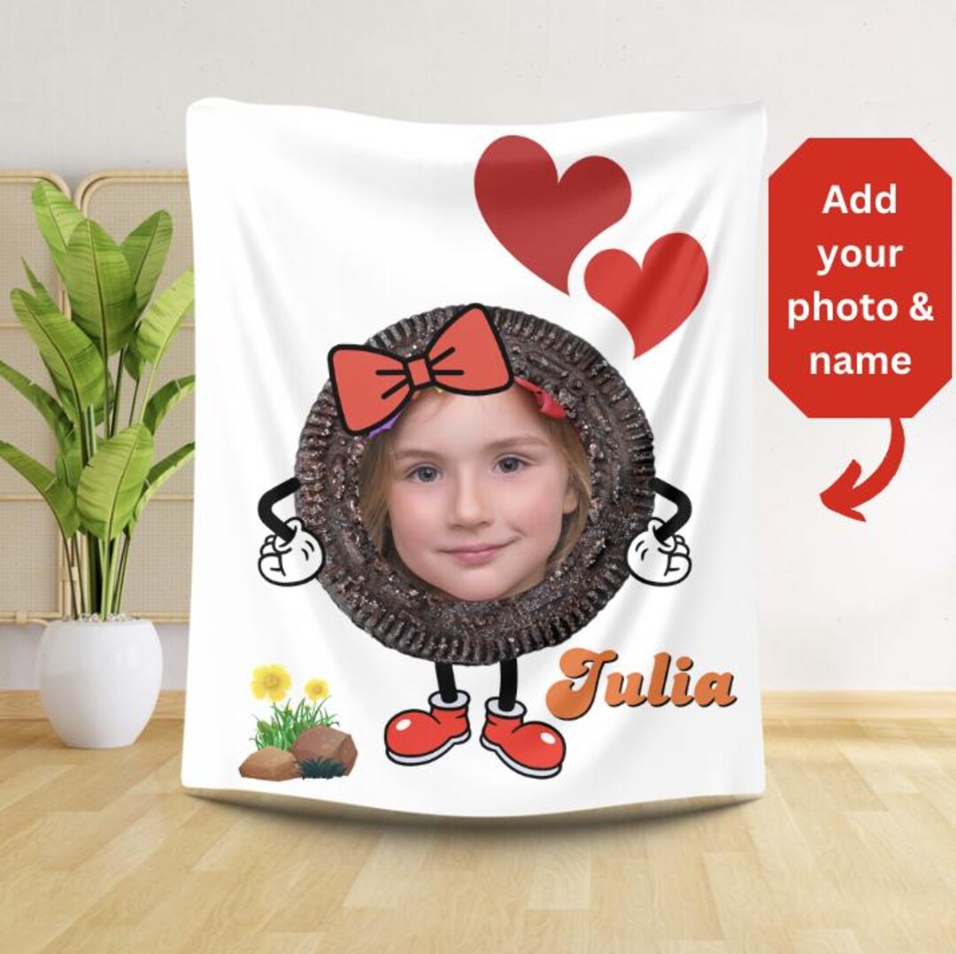 Oreo Cookies Style Custom Gift Plush Throw Blanket Personalized Gift ...
