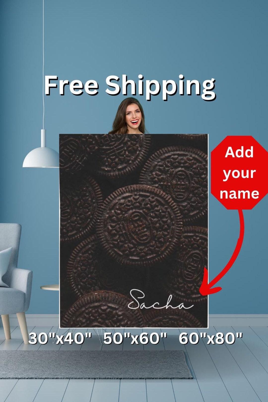 Oreos Cookie Custom Plush Throw Blanket for Food Lover Gift 30x40 50x60 ...