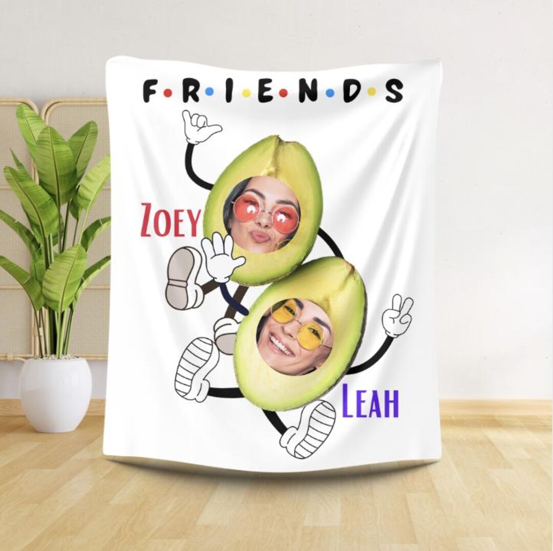 Custom Best Friend Avocado Blanket With Photo & Name, Funny ...