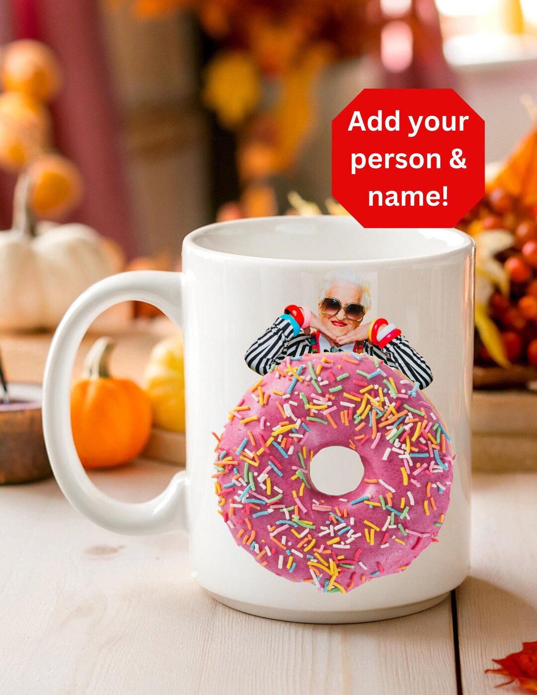 Donut Custom Food Mugs Gift Personalized Mug Gifts for Foodies Custom ...