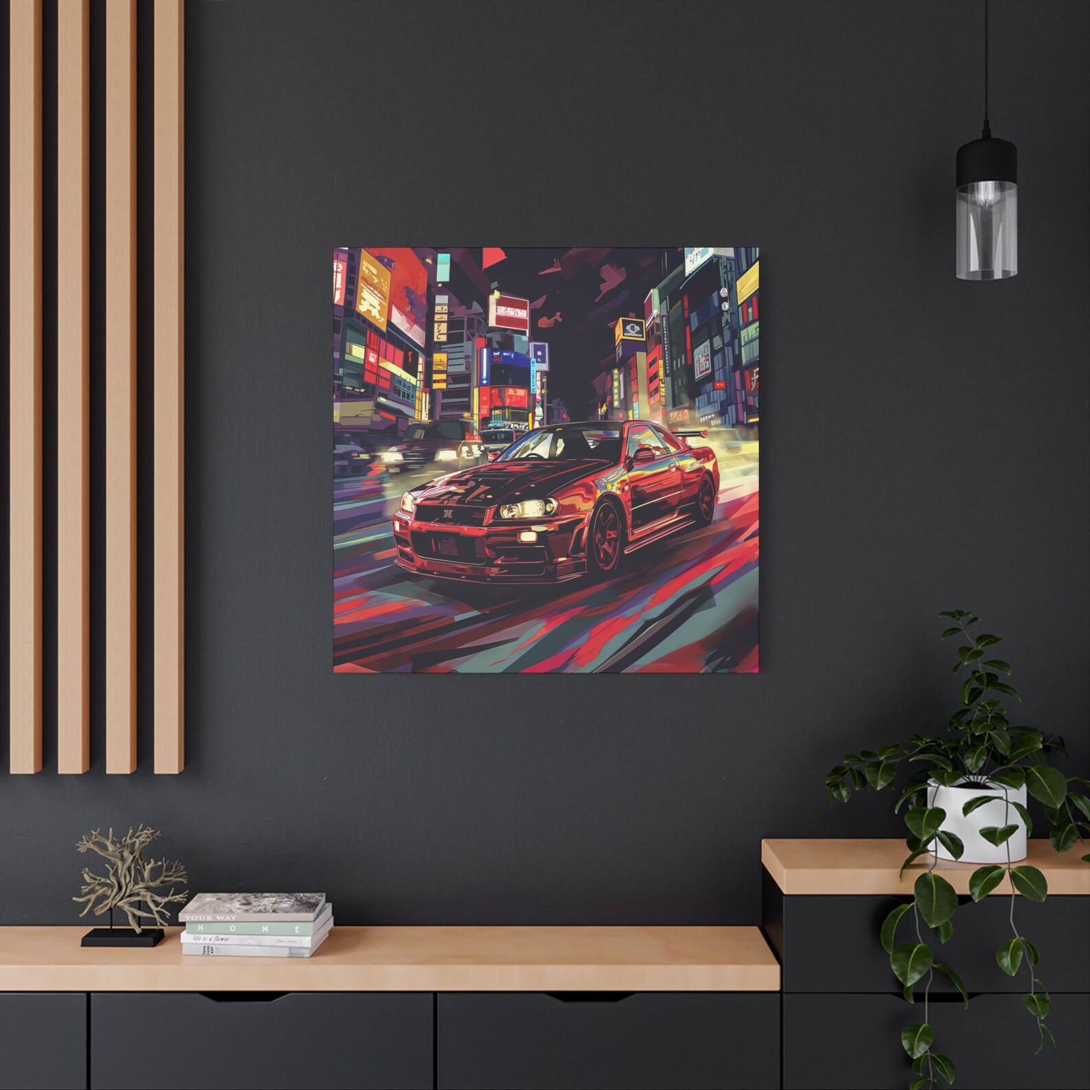 Retro Nissan Skyline GT-R Wall Art - Urban Street Racing Canvas Print ...