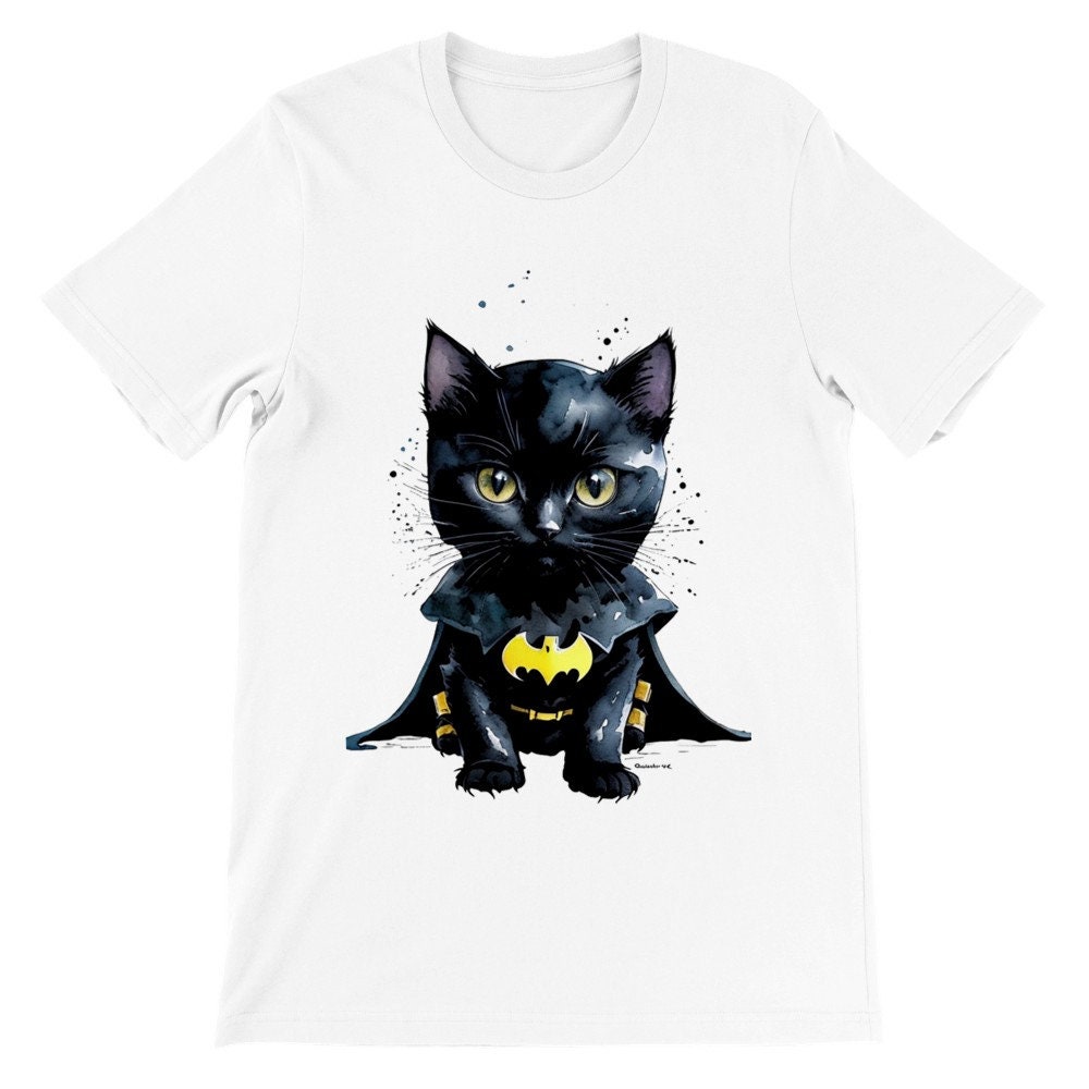 Purr-fectly Heroic: Cute Kitten Batman DC Comics Tee - Etsy
