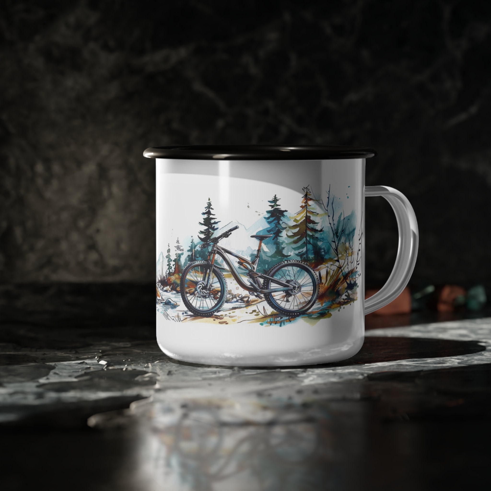 MTB Mountain Bike Enamel Mug: Downhill Biker Gift - Etsy