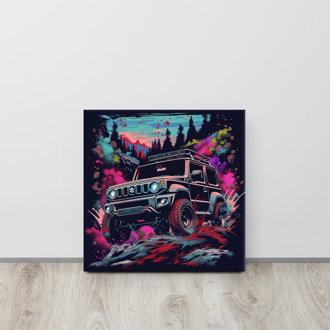Neon Jimny Artworks Vibrant Suzuki Jimny Canvas Designs in Retro ...