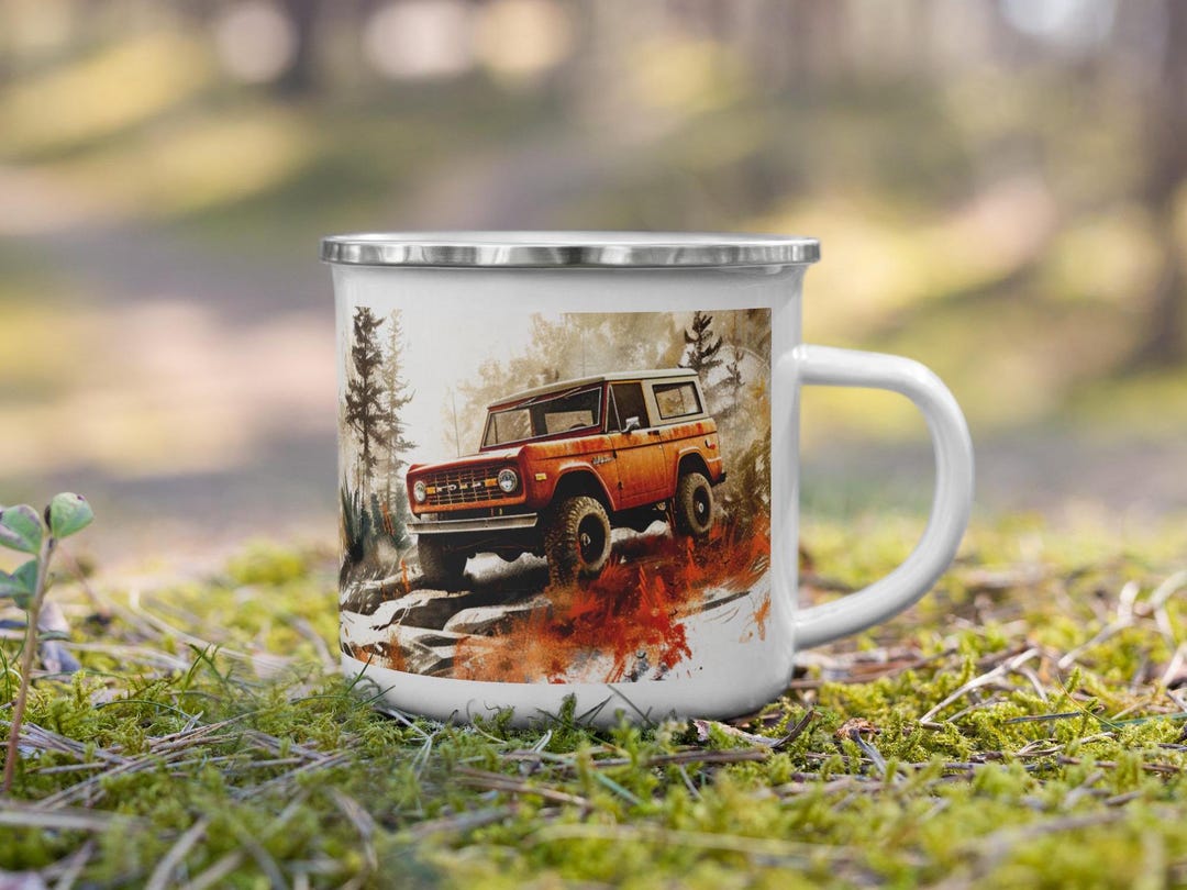 Personalized Ford Bronco Enamel Mug: 4x4 Offroad Camping Cup - Etsy