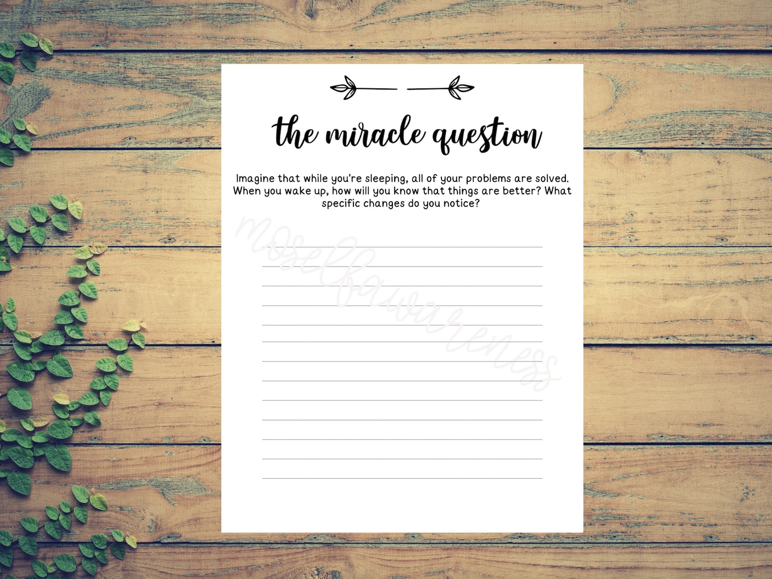 The Miracle Question, Instant Download, Worksheet - Etsy