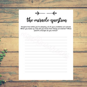 The Miracle Question, Instant Download, Worksheet - Etsy