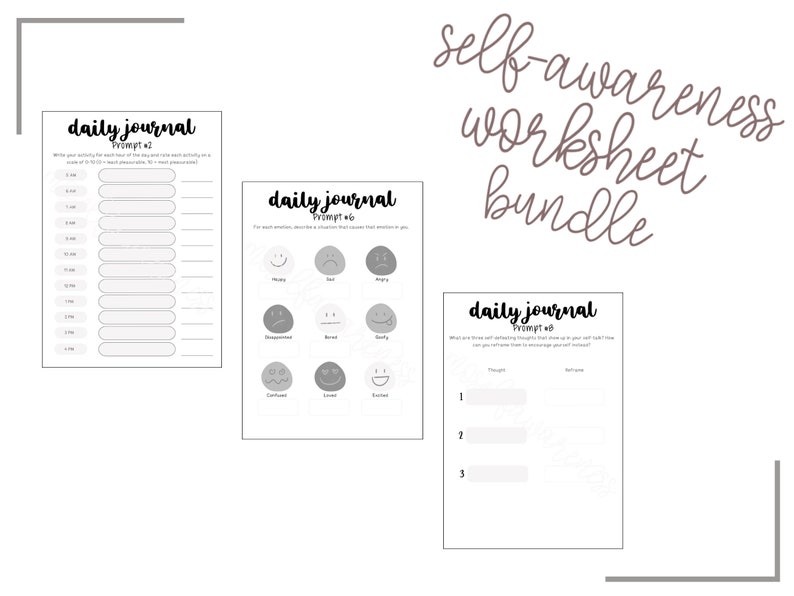 Worksheets for Developing Self-awareness; Mental Health; Counseling ...