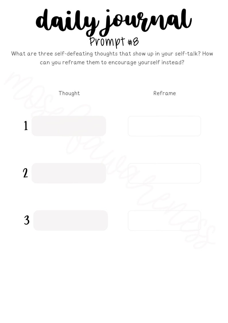 Worksheets for Developing Self-awareness Mental Health - Etsy
