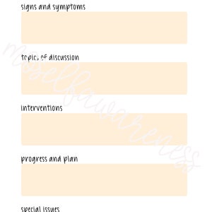STIPS Case Note, Therapy Note, Therapist Tool, Counselor, Orange ...
