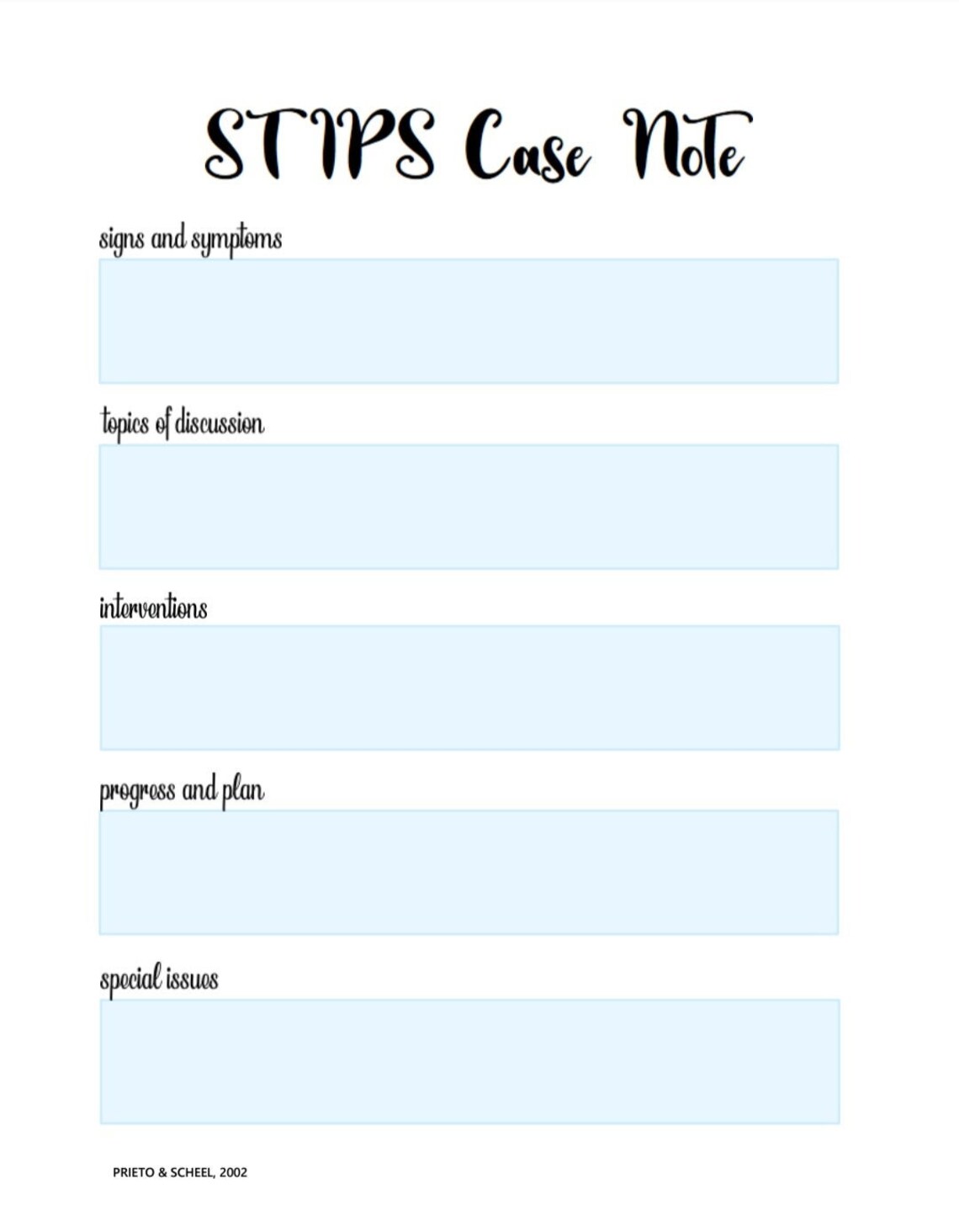 STIPS Case Note Therapy Note Therapist Tool Counselor - Etsy