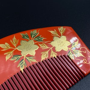Maiko Geisha Hair Accessories Set, Japanese Wood Red Comb & Hair Stick ...