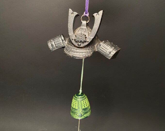 Japanese RARE Samurai Kabuto Wind Chime Bell Furin Nambu Tekki Cast ...