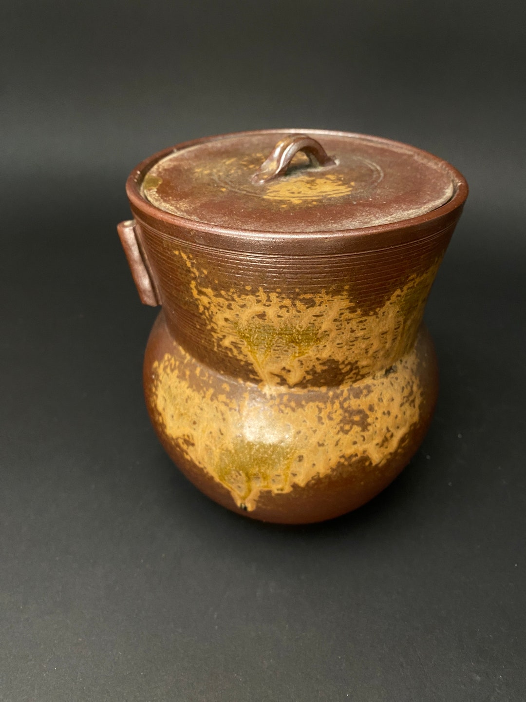 KINTSUGI Bizen Ware Yaki Big Kensui With Lid, Kozan Kiln H6" Japanese ...
