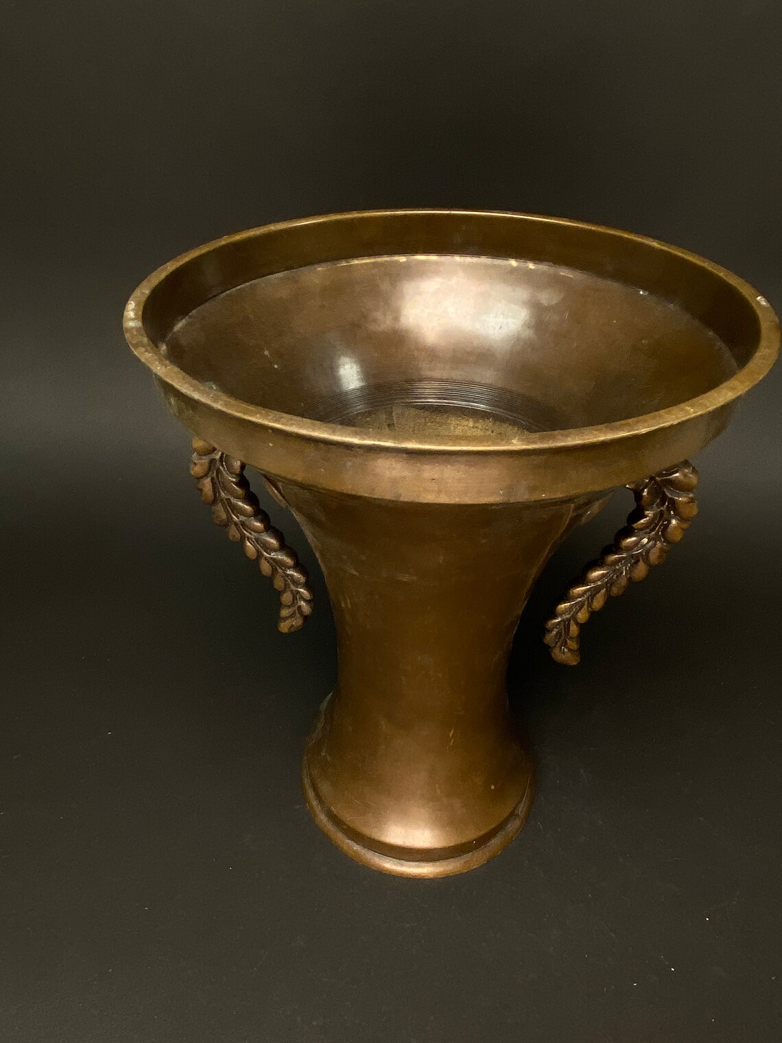 Shiun Ikebana Bronze Vase, Japanese Ikenobo Vase With Engrave, Made in ...