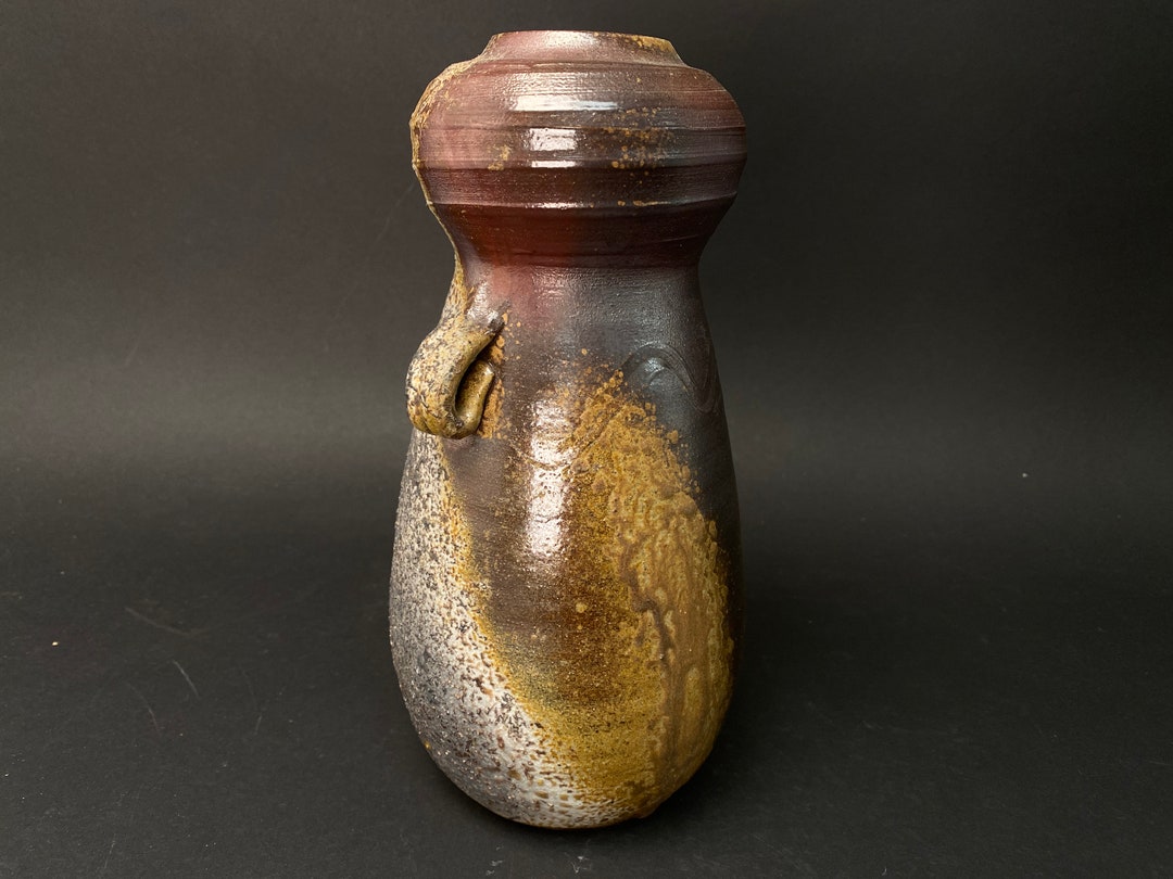 Bizen Ware Ikebana Vase Poth9 Japanese Cylinder Vase, Art Pottery ...