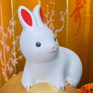 Zodiac Rabbit With Blessed Hammer, Japanese Rabbit Ceramic, Ornament ...