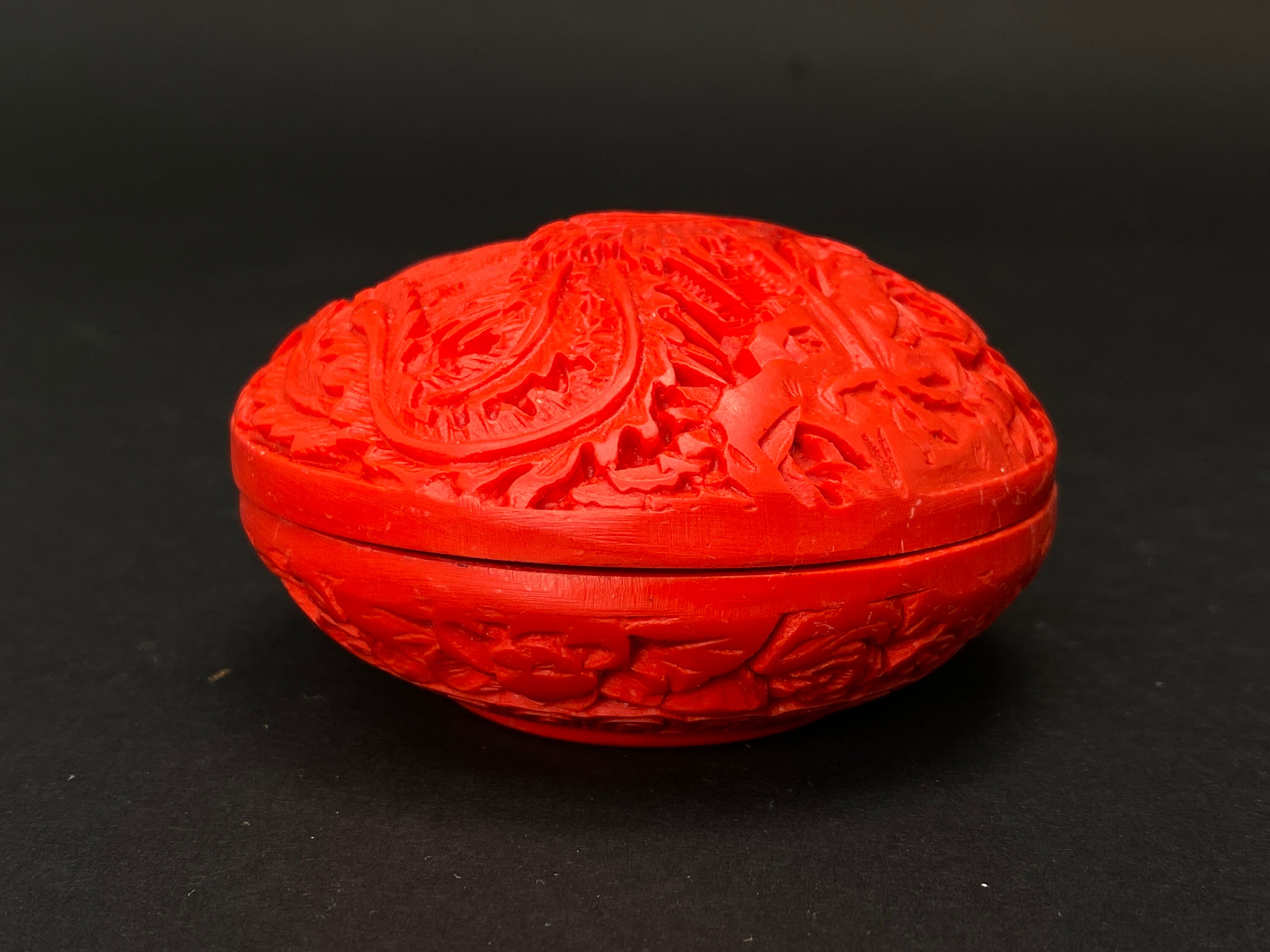 Japanese Red Pill Box Rare, Incense Box Vintage, Vintage Phoenix Hand ...