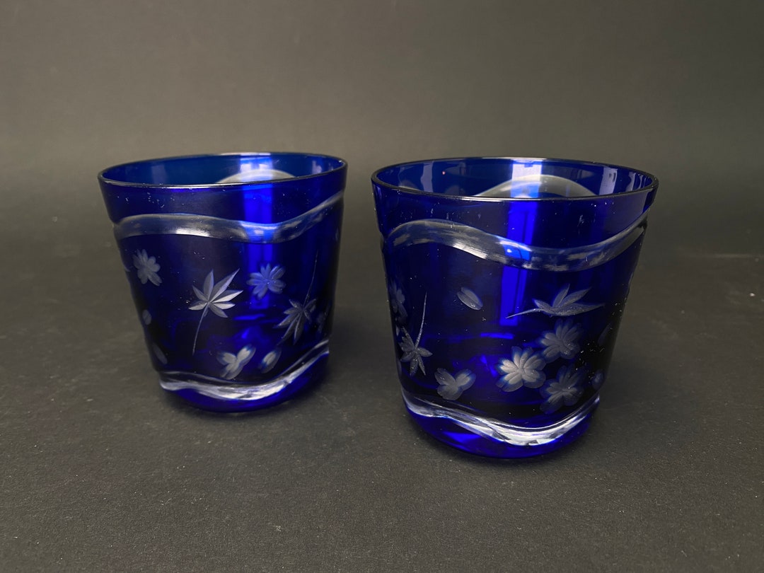Crystal Kiriko PAIR Hand Cut Sake Cups, Japanese Craft Shochu Cups ...