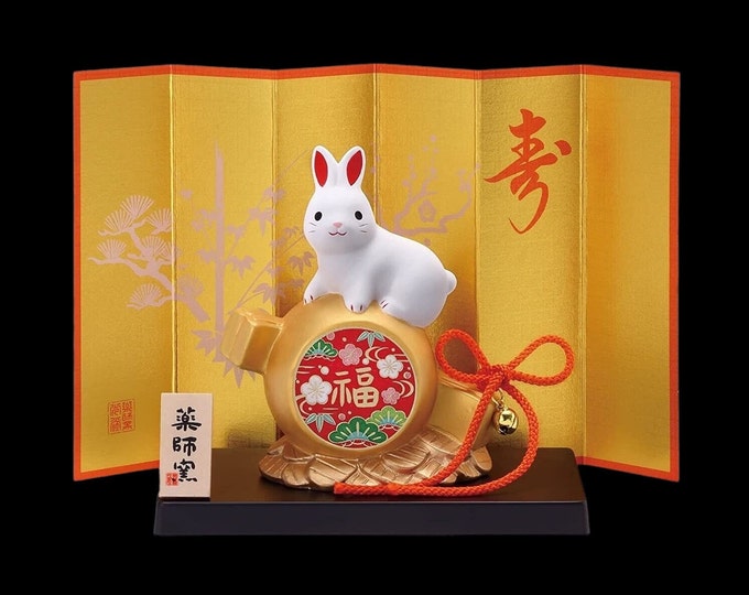 Zodiac Rabbit With Blessed Hammer, Japanese Rabbit Ceramic, Ornament ...