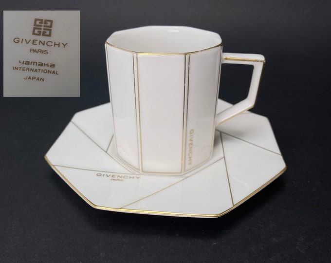 GIVENCHY Octagon Coffee Cup and Saucer Set, Franch Brand, Minimal ...