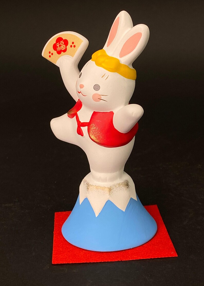 Japanese Rabbit and Fuji Mountain: Zodiac ETO Rabbit, Yakushigama, Made ...