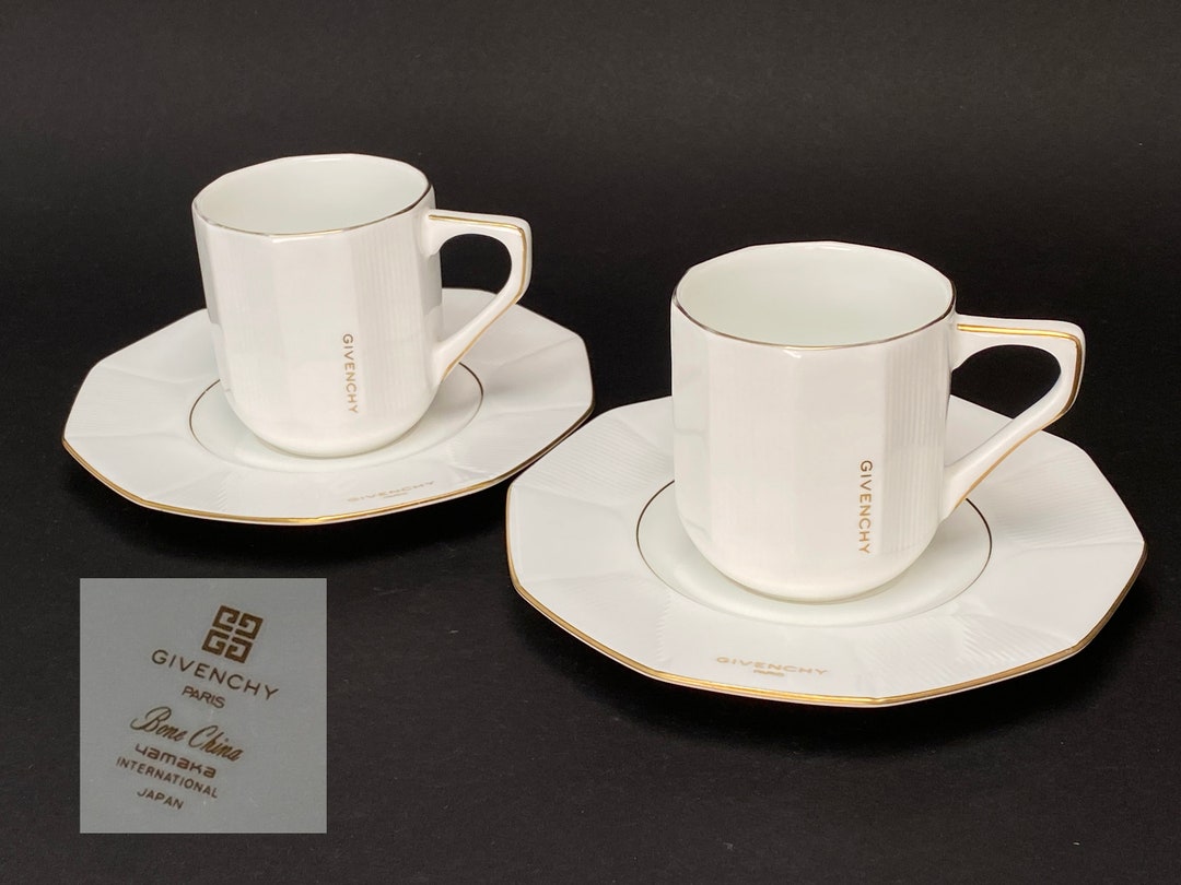 Givenchy PAIR of Bone China Cups Set, Limited Edition, Cafe Cups ...