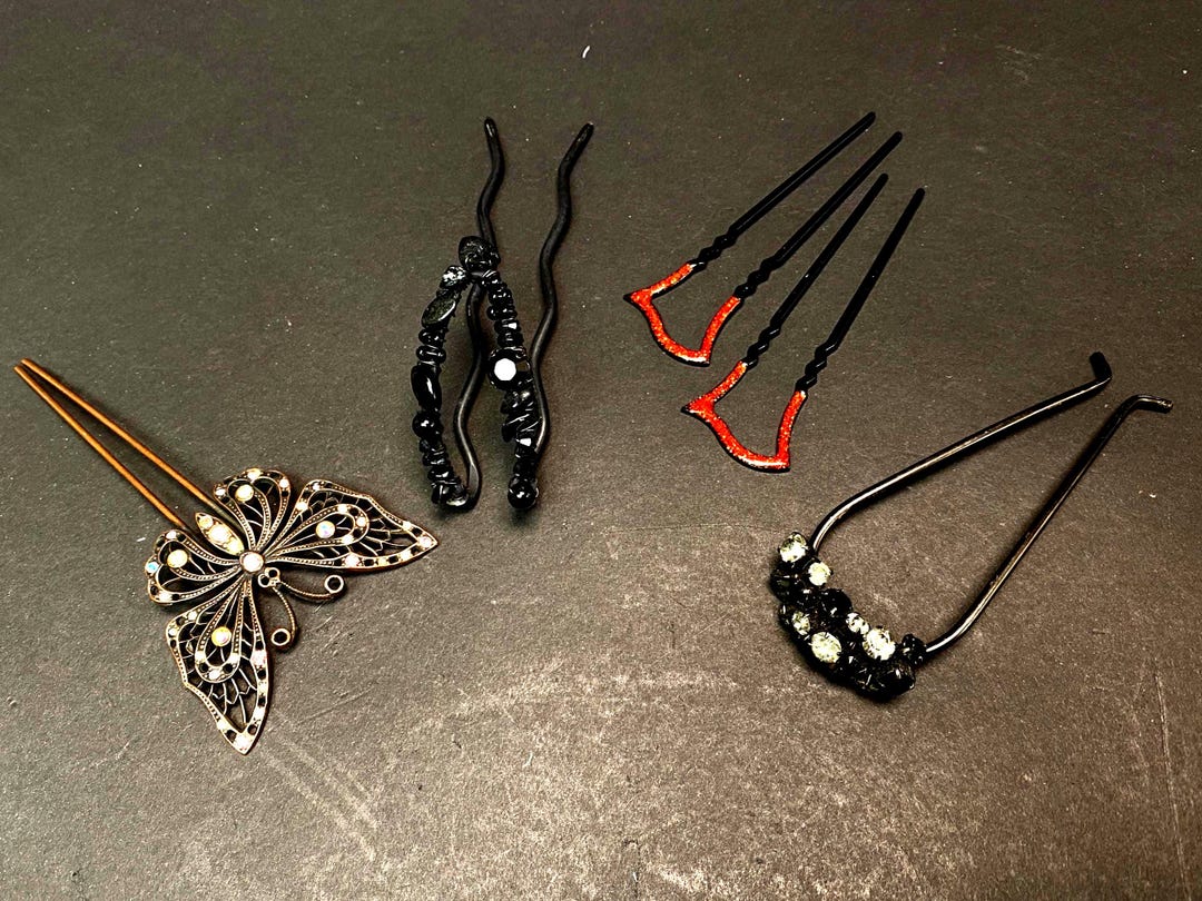 Japanese Kanzashi Kimono Hair Pins Ornaments 4 Styles: Butterfly ...