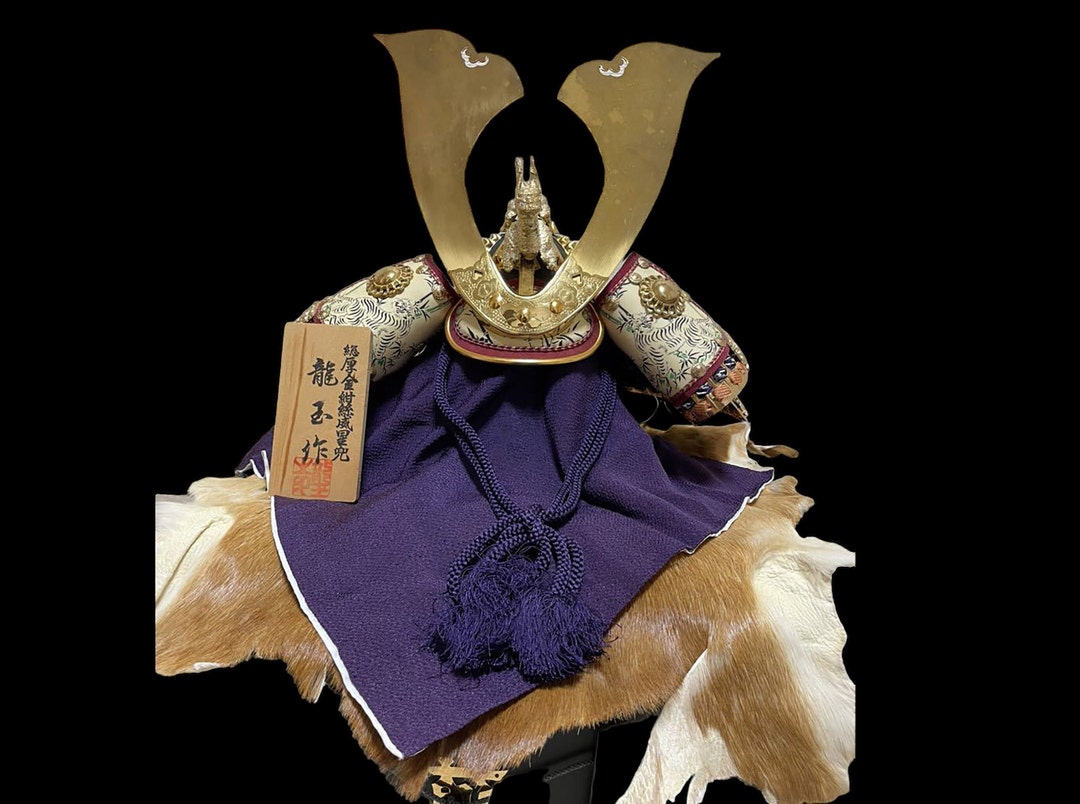 Satsuki Helmet Dragon Kabuto, Original Displayed Fabric, Wood Lacquer ...