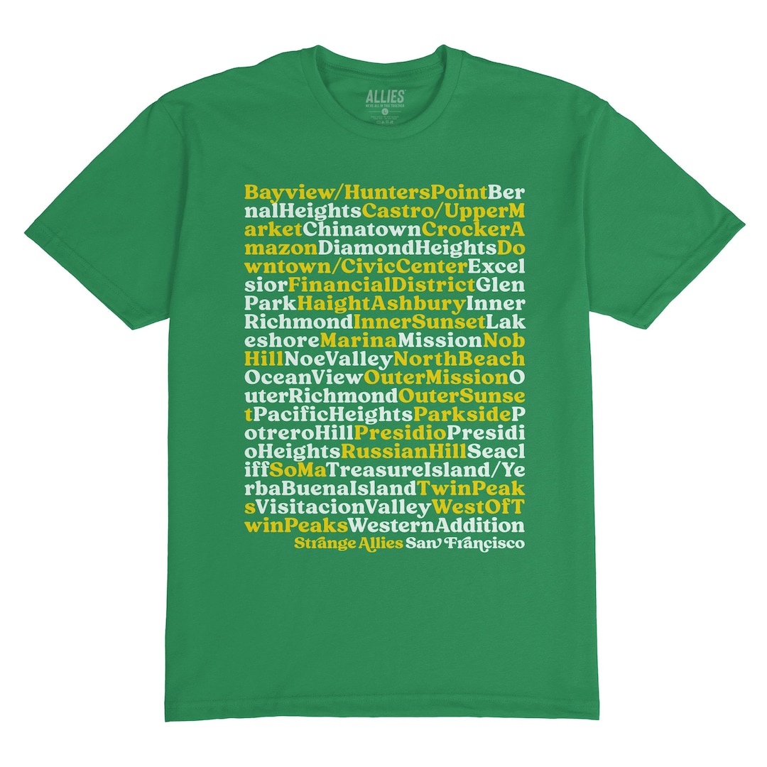 San Francisco Neighborhoods T-shirt | Men’s Unisex Retro Tee | SF Gift ...
