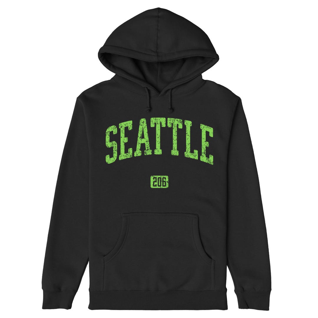 Seattle 206 Hoodie | Vintage Seattle Area Code 206 Sweatshirt | Retro ...