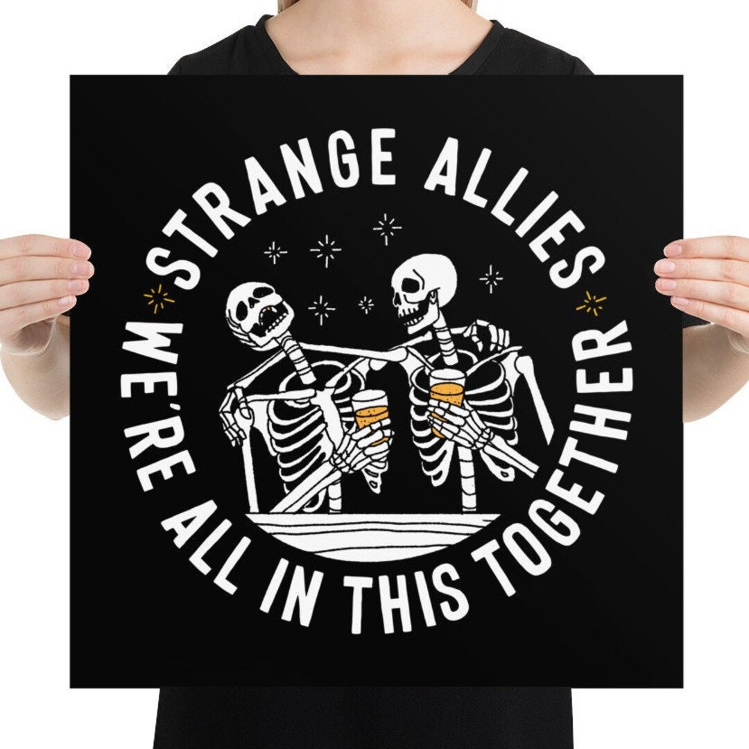 Skeleton Bar Print | Social Club Wall Art | Vintage Friendship Poster ...