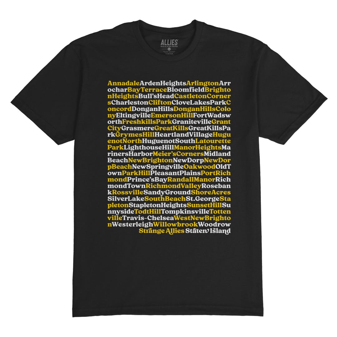 Staten Island Neighborhoods T-shirt | Men’s Unisex Retro Tee | Staten ...
