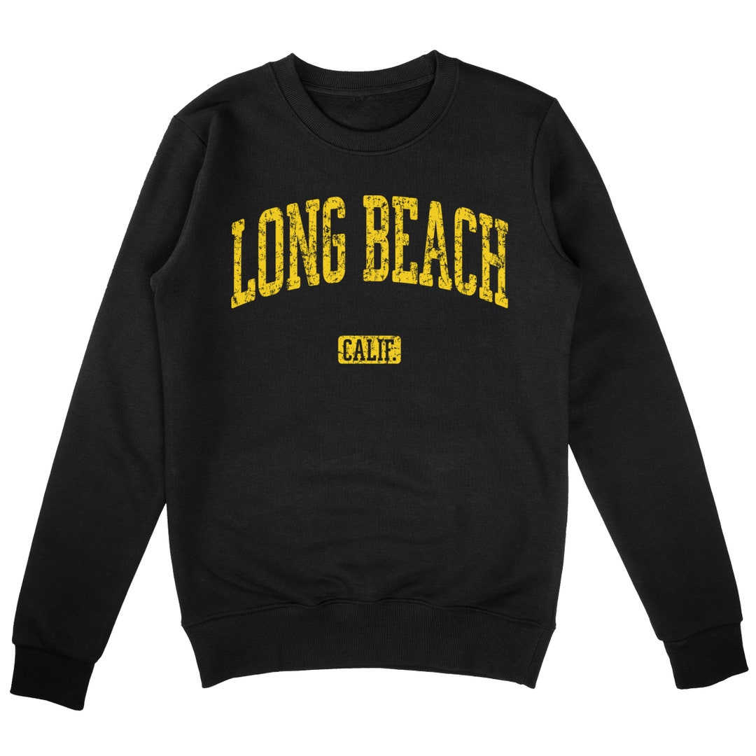 Long Beach Sweatshirt Vintage Style Unisex Crewneck Men's Retro Long ...
