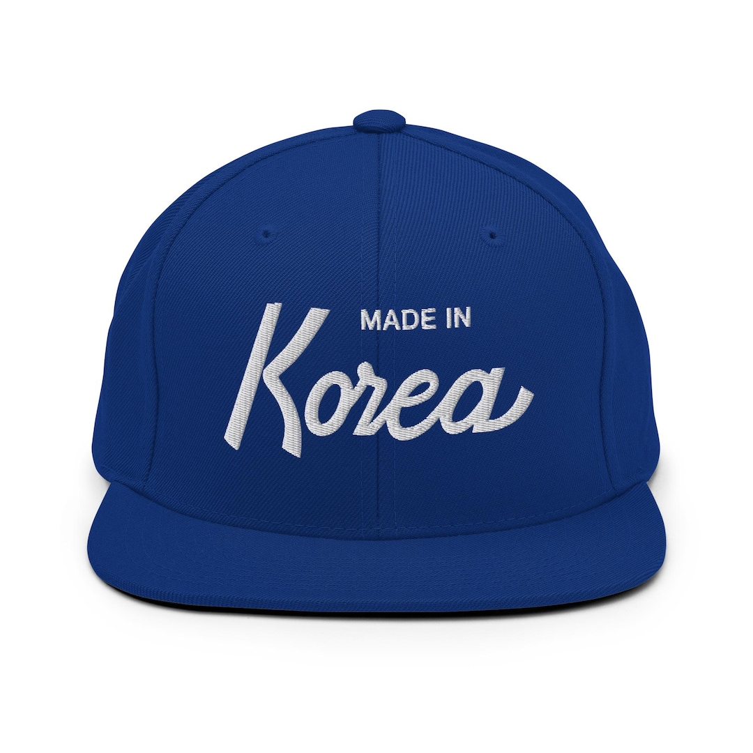 Made in Korea Snapback Hat | Retro Script Baseball Cap | Adjustable ...