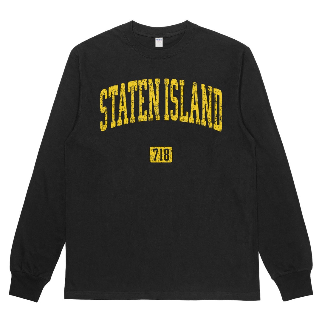 Staten Island NY Long Sleeve T-shirt NYC Retro 718 Area Code Tee ...