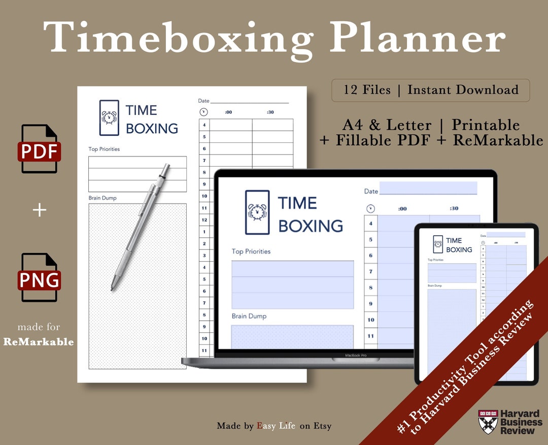 Timebox Planner Bundle, Personal Daily Planner, Productivity Planner ...