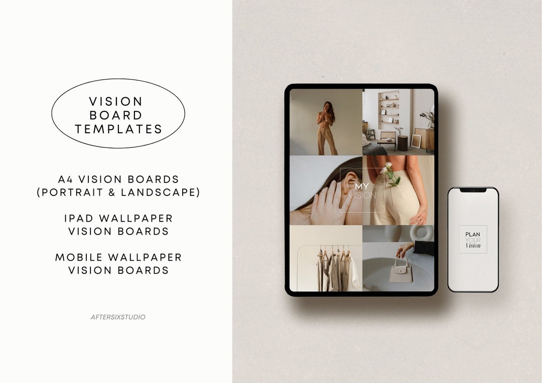 Vision Board Template Mood Board Template Vision Board - Etsy