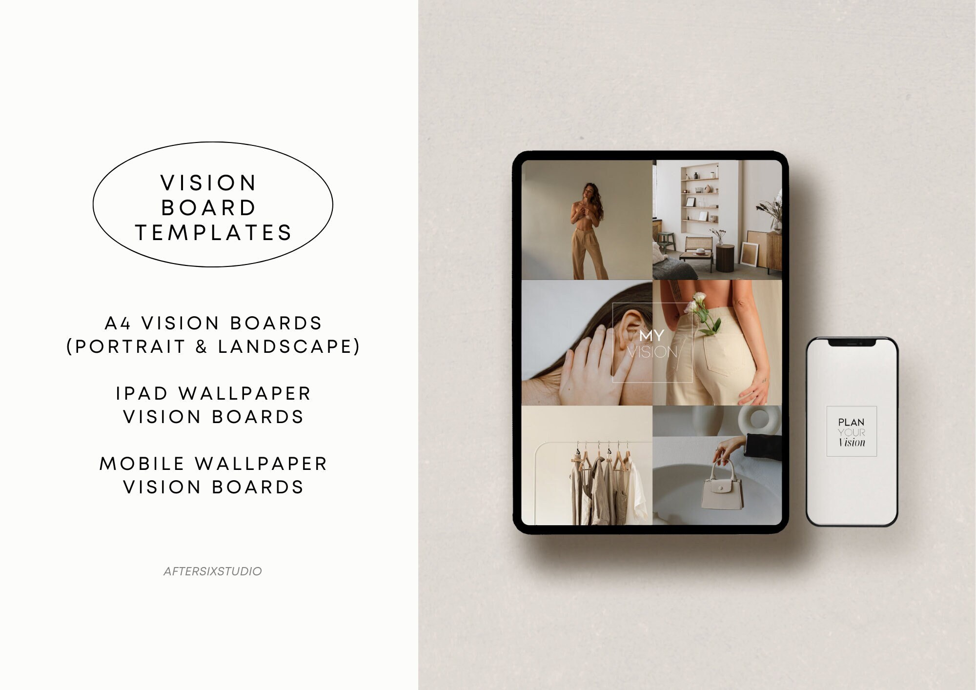 Vision Board Template Mood Board Template Vision Board - Etsy