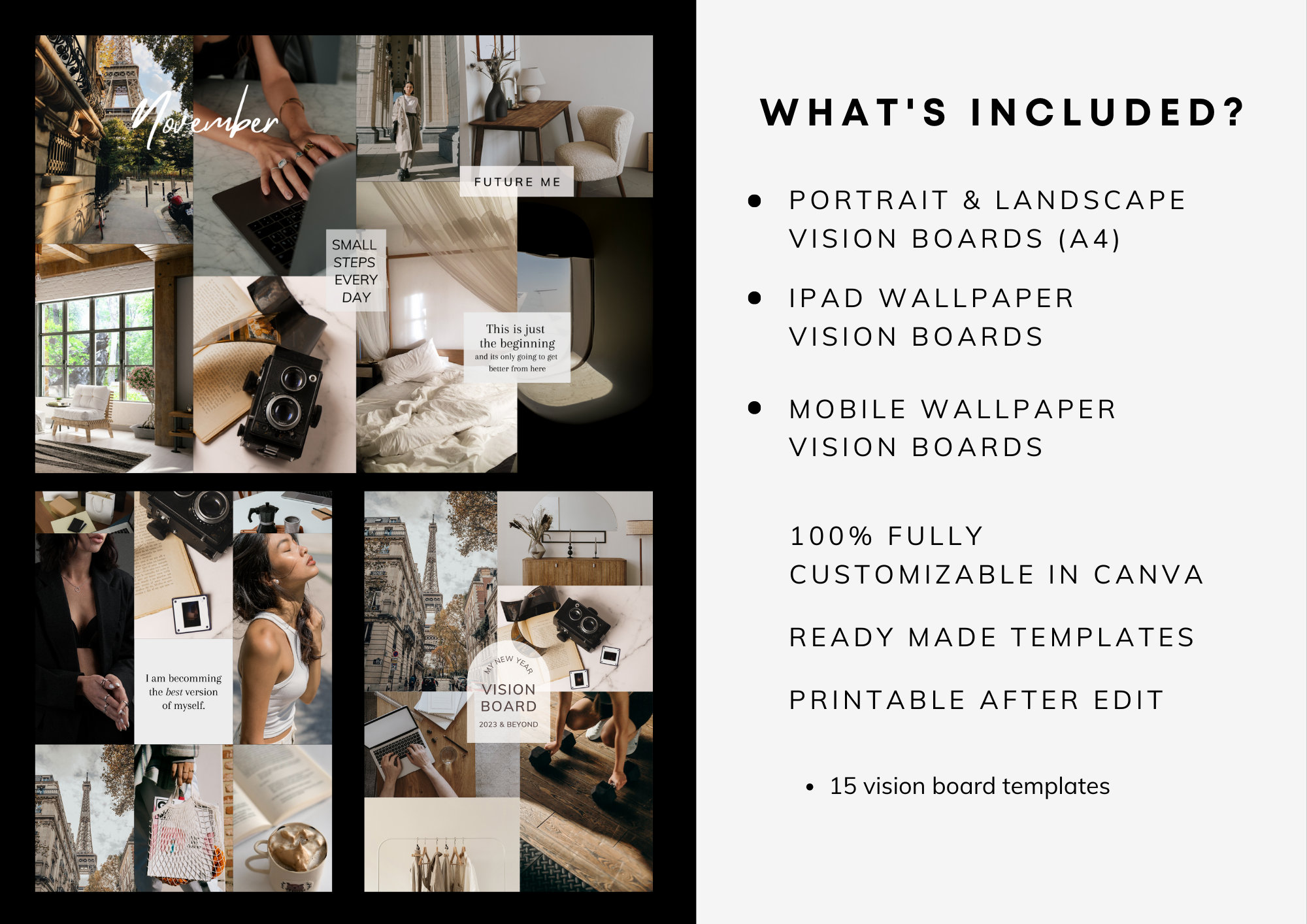 Vision Board Template Mood Board Template Vision Board - Etsy