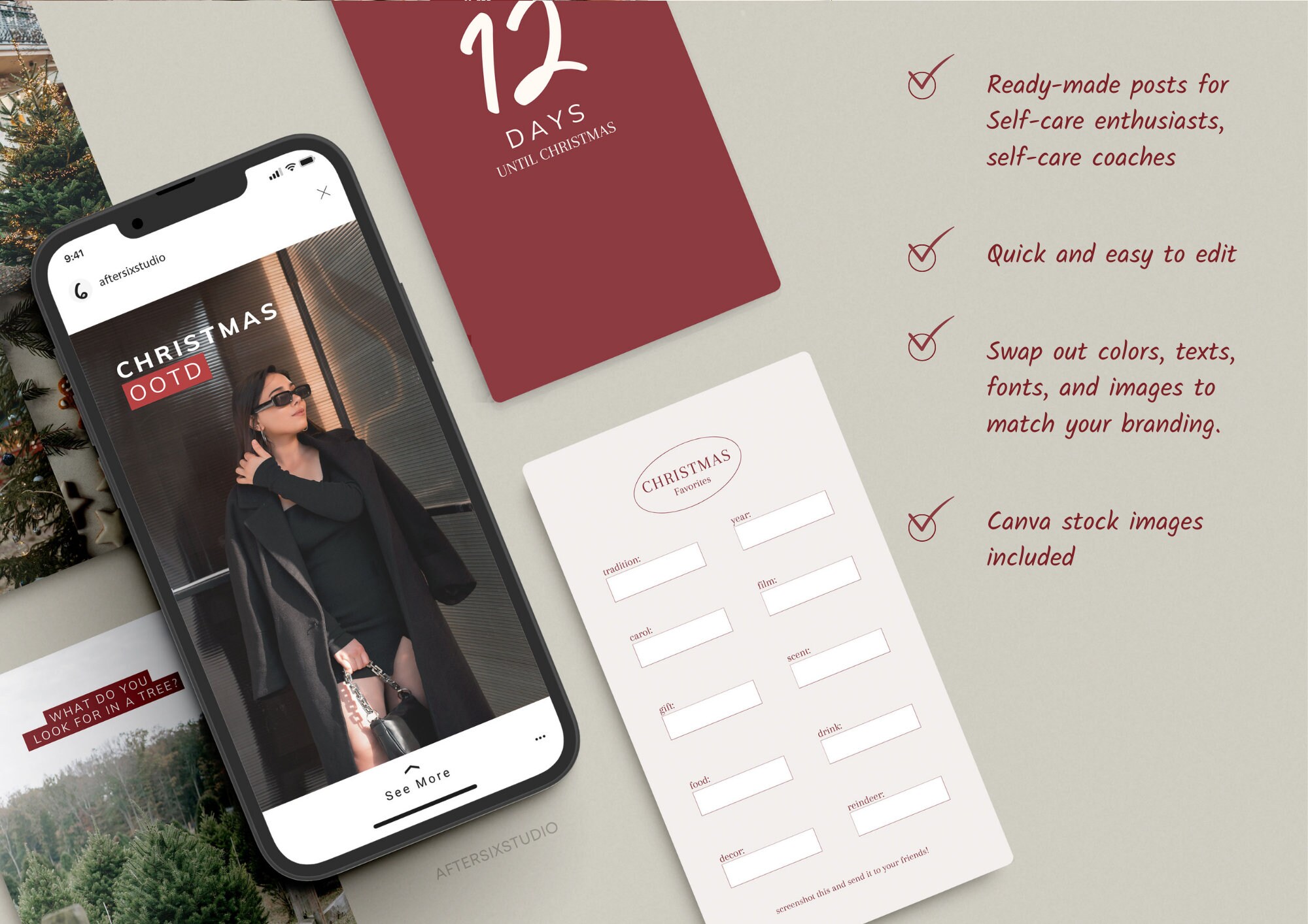 Influencer Christmas Instagram Templates Influencer - Etsy
