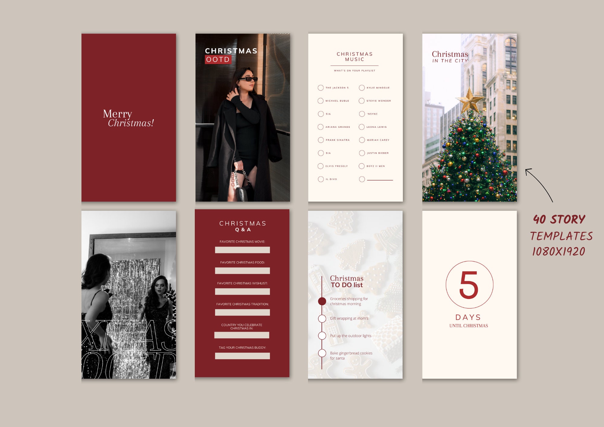 Influencer Christmas Instagram Templates Influencer - Etsy