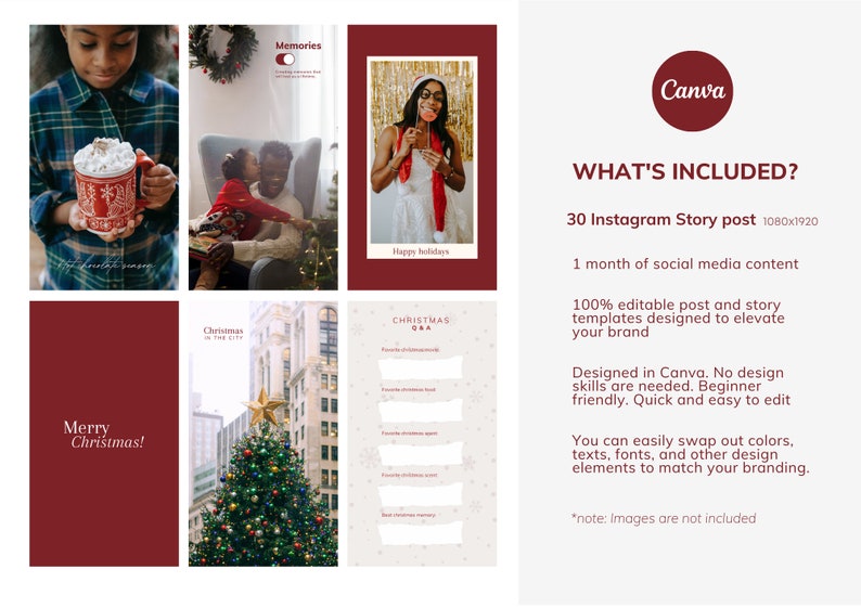 Influencer Christmas Instagram Templates Influencer - Etsy