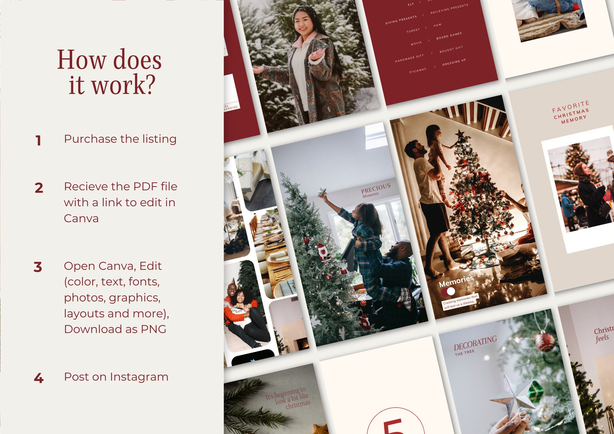Influencer Christmas Instagram Templates Influencer - Etsy