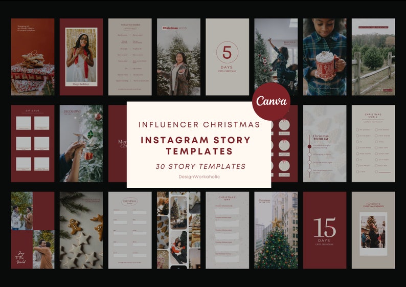 Influencer Christmas Instagram Templates Influencer - Etsy