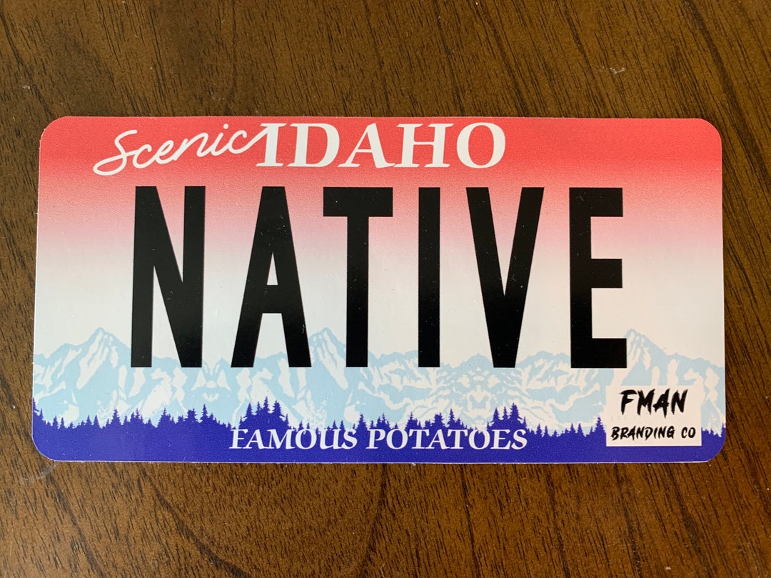 Scenic Idaho License Plate "native" Sticker - Etsy