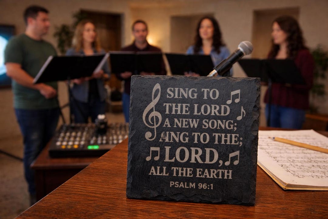 Sing to the Lord Slate Coaster – Psalm 96:1 Engraved Christian Home ...